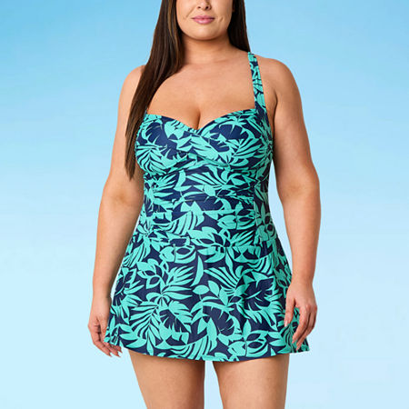Click here for Liz Claiborne Womens Plus Swim Dress  24w  Blue prices