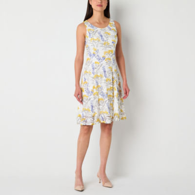 Perceptions Womens Floral Jacket Dress, Color: Yellow Ivory - JCPenney