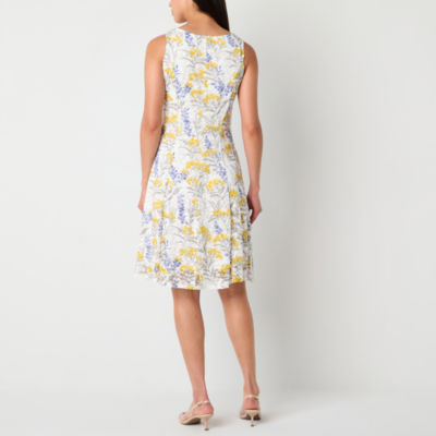 Perceptions Womens Floral Jacket Dress, Color: Yellow Ivory - JCPenney