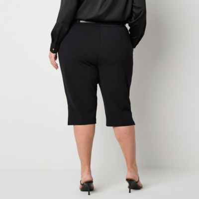 Bold Elements Womens Belted Slim Regular Fit Plus Capri Pant, Color ...