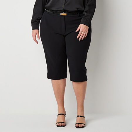 Click here for Bold Elements Womens Plus Belted Slim Capri Pant... prices