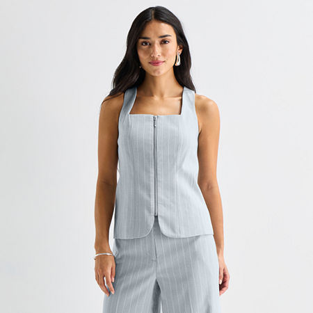 Click here for Worthington Womens Striped Suit Vest  Medium  Blue prices