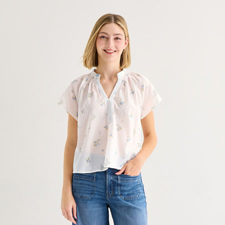 Click here for a.n.a Womens Split Crew Neck Short Sleeve Blouse... prices