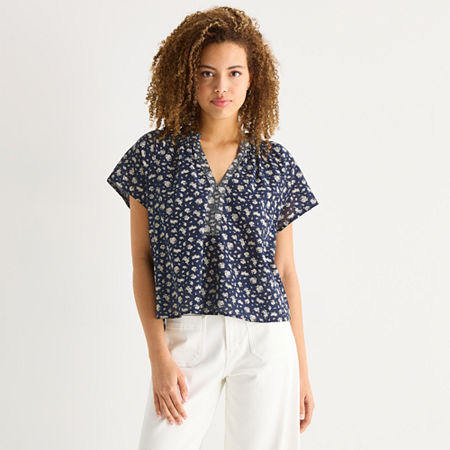 Click here for a.n.a Womens Split Crew Neck Short Sleeve Blouse... prices