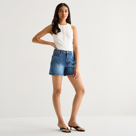 Click here for a.n.a Womens High Rise Denim Short  18  Blue prices