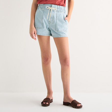 a.n.a Utility Womens Highest Rise Denim Short  8  Blue