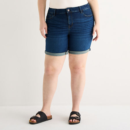 Click here for a.n.a Womens High Rise Plus 5 Denim Short  24w  Bl... prices