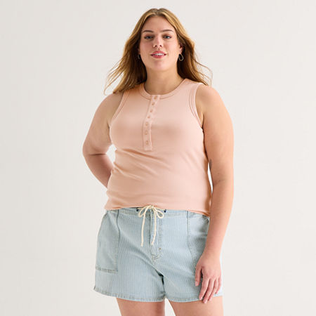 Click here for a.n.a Womens Plus Henley Neck Sleeveless Tank Top... prices
