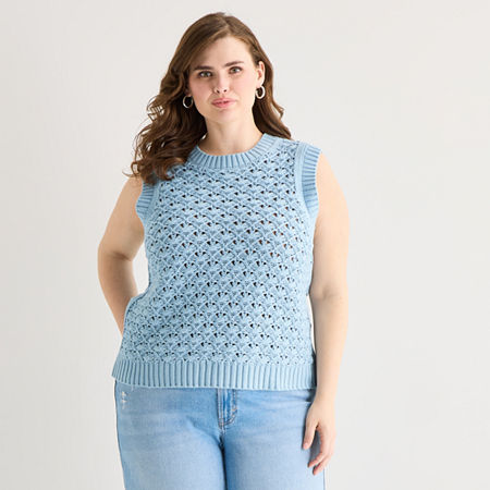 Click here for a.n.a Womens Crew Neck Plus Sweater Vest  3x  Blue prices