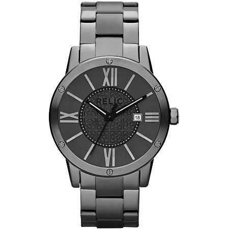 Mens RELIC by Fossil Payton Gunmetal Bracelet Watch - ZR11998
