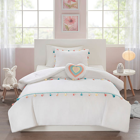 Intelligent Design Tessa Tassel 4-Pc. Comforter Set  Full/Queen - White