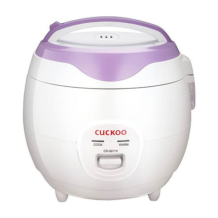 Cuckoo 6 Cup Electric Rice Cooker & Warmer Cr-0671V - White/purple