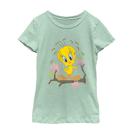 Click here for Tweety Little & Big Kid Girls Crew Neck Short Slee... prices