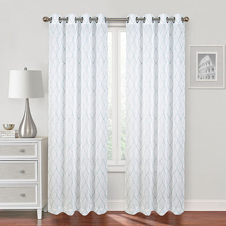 Click here for Regal Home Bayview Grommet Top Embroidered Sheer S... prices