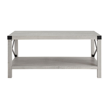 Click here for Metal X Rustic Wood Coffee Table  One Size  Gray prices