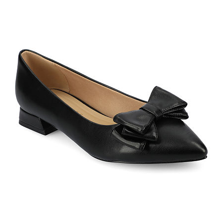 Click here for Journee Collection Womens Ophelia Bow Low Block He... prices