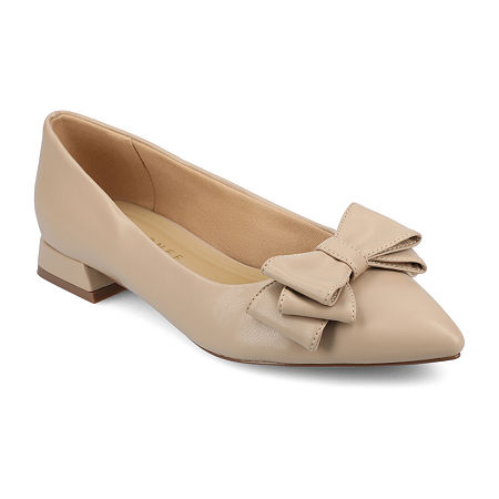 Click here for Journee Collection Womens Ophelia Bow Low Block He... prices