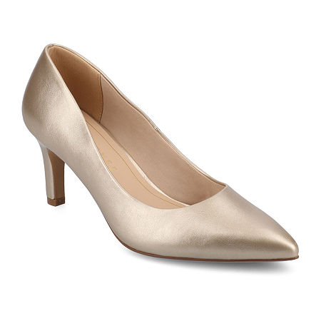 Journee Collection Womens Scylee Pointed Toe Dress Pumps - Champagne