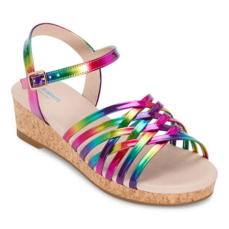 Click here for Thereabouts Big Kid Girls Olive Wedge Sandals  4 M... prices