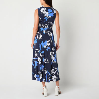 Studio 1 Womens Sleeveless Floral Maxi Dress, Color: Navy Blue - JCPenney