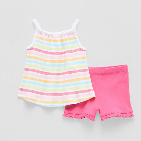 Click here for Okie Dokie Baby Girls 2-pc. Short Set  Nb-0m  Pink prices