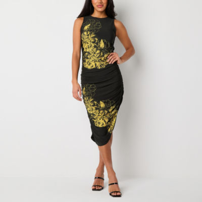 Bold Elements Womens Sleeveless Floral Bodycon Dress, Color: Floral ...
