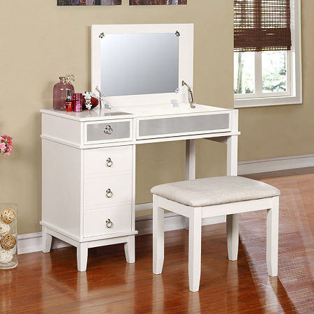 Click here for Eva 2-pc. Vanity & Stool Set  One Size  White prices