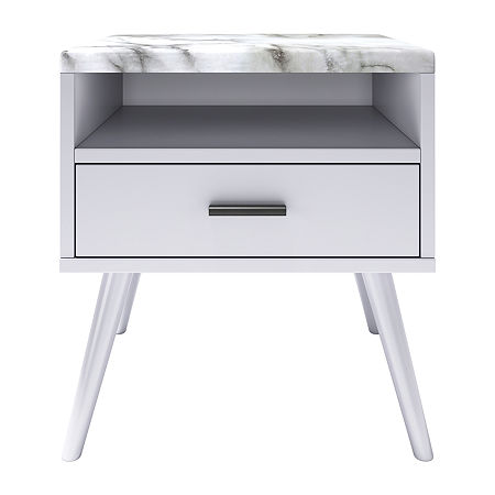 Click here for Marcello Faux Marble Top Low Profile Nightstand  O... prices