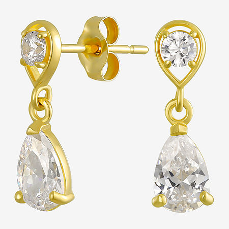 Click here for Womens Cubic Zirconia 14K Gold Drop Earrings  One... prices