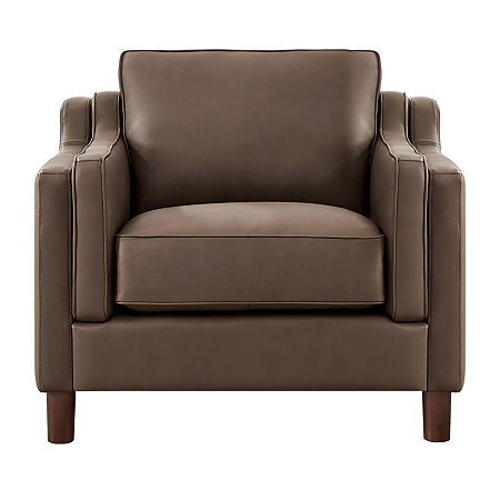 Click here for Bella Track-Arm Leather Chair  One Size  Brown prices