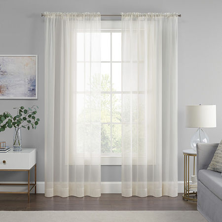 Click here for Eclipse Livia Rod Pocket Sheer Single Curtain Pane... prices