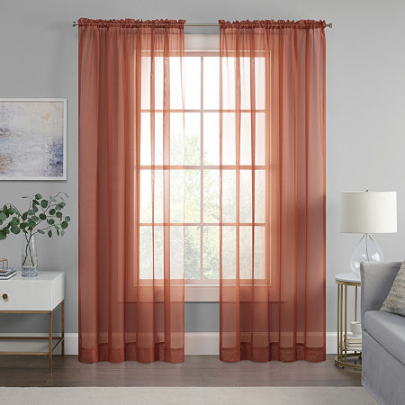 Click here for Eclipse Livia Rod Pocket Sheer Single Curtain Pane... prices