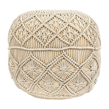 Click here for Northlight 18 Solid Handmade Natural Cotton Pouf F... prices