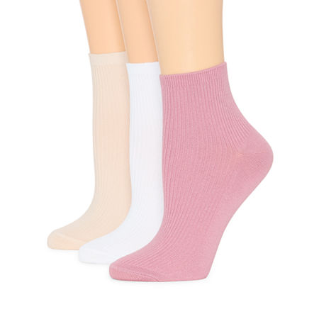 Click here for Mixit Rib Womens 3 Pair Quarter Ankle Socks  4-10... prices
