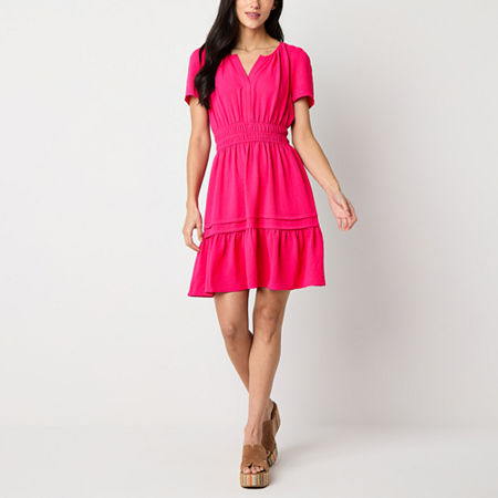 Click here for Be by CHETTA B Womens Short Sleeve Fit + Flare Dre... prices