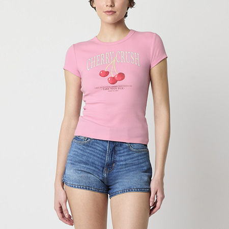 Click here for Arizona Womens Crew Neck Short Sleeve Juniors Grap... prices