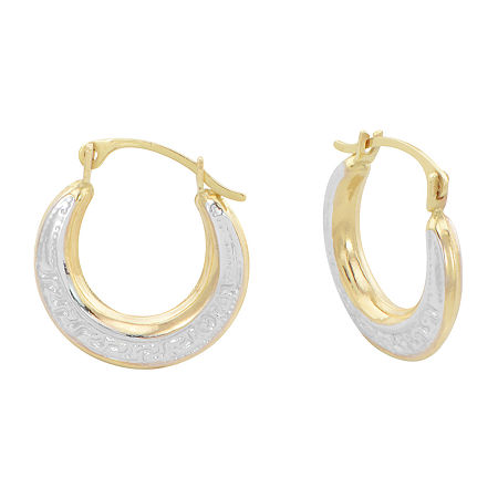 Click here for Womens 14K Two Tone Gold 13mm Round Hoop Earrings... prices