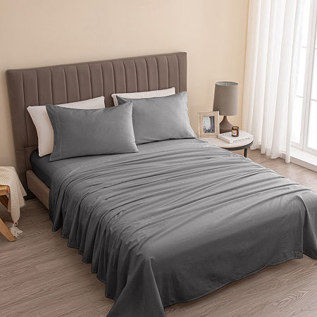 Click here for Linery Cotton Solid Flannel Wrinkle Resistant Shee... prices