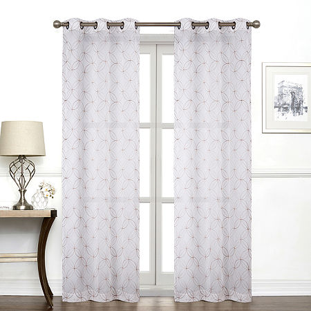 Click here for Regal Home Perth Geometric Embroidery Grommet Top... prices