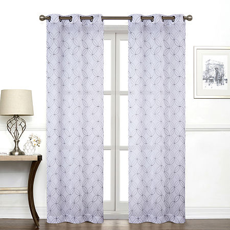 Click here for Regal Home Perth Geometric Embroidery Grommet Top... prices