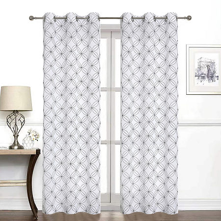 Click here for Regal Home Perth Geometric Embroidery Grommet Top... prices