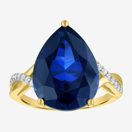 Click here for Womens Lab Created Blue Sapphire 14K Gold Over Sil... prices