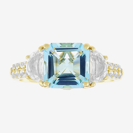 Click here for Womens Simulated Blue Aquamarine 14K Gold Over Sil... prices