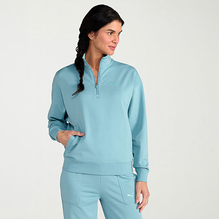 Click here for PUMA Womens Mock Neck Long Sleeve Active Quarter-Z... prices