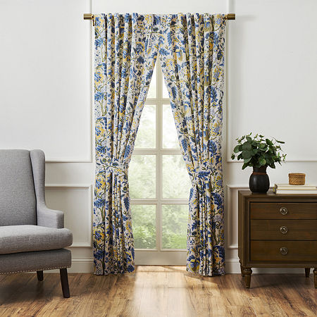 Waverly Imperial Rod Pocket Light-Filtering Single Curtain Panel  One Size  Yellow