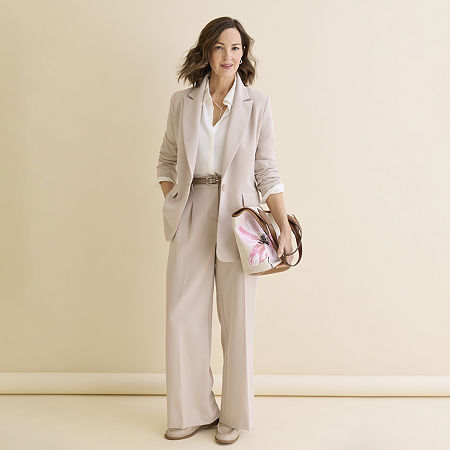 Click here for Liz Claiborne Womens Relaxed Fit Blazer  8  Beige prices