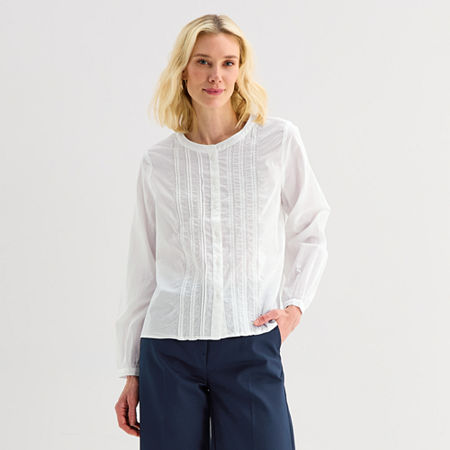Click here for Liz Claiborne Womens Blouse  Medium Tall  White prices