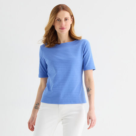 Click here for Liz Claiborne Womens Boat Neck Short Sleeve Blouse... prices