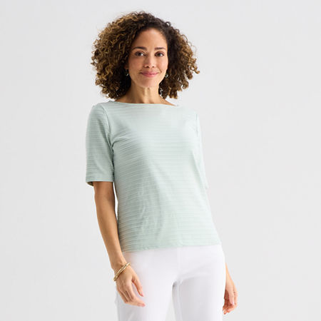 Click here for Liz Claiborne Womens Boat Neck Short Sleeve Blouse... prices