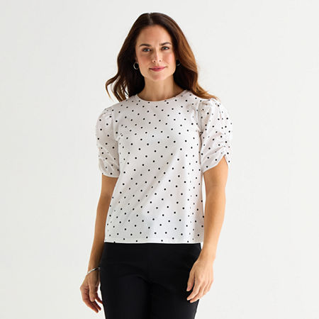 Click here for Liz Claiborne Womens Crew Neck Elbow Sleeve Blouse... prices